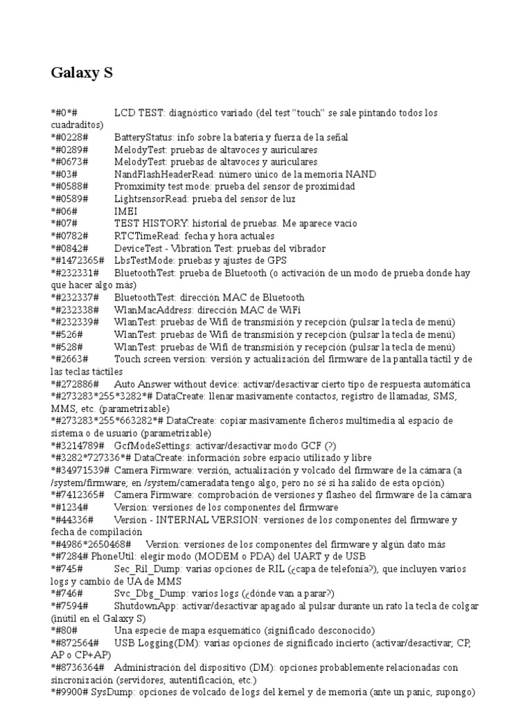 Samsung Códigos | PDF | Módulo de Identidad del Suscriptor | Tecnología ...