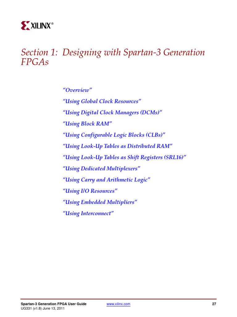 Section 1: Designing With Spartan-3 Generation Fpgas | PDF