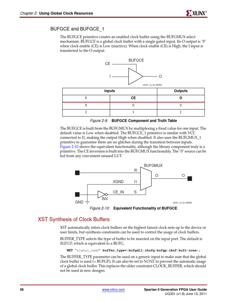 Bufgce and Bufgce - 1: XST Synthesis of Clock Buffers | PDF | Computer Engineering | Computing