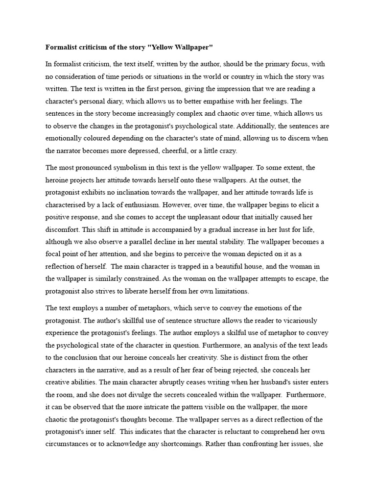 Formalist Criticism Of The Story Pdf Psychological Concepts