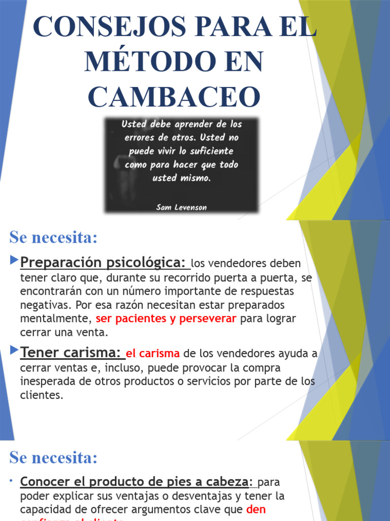 Consejos para Vender por Cambaceo | PDF | Producto (Negocio) | Cliente