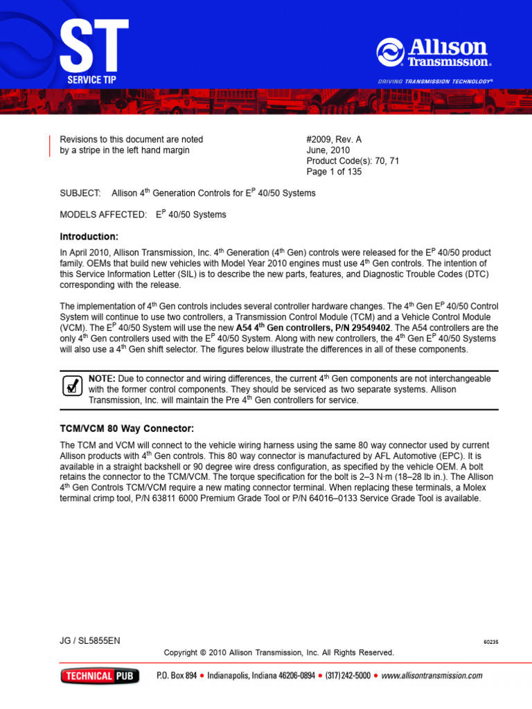 Manual TCM Allison | PDF | Electrical Connector | Electrical Engineering