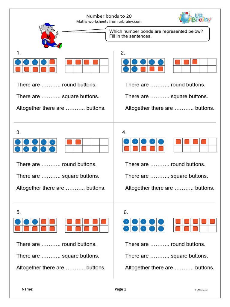 Number Bonds To 20 Questions | PDF