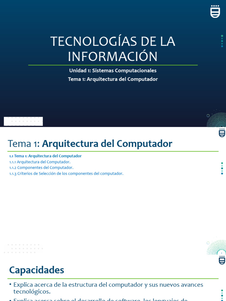 PPT 2024 01 U01 T01 Tecnologias de La Informacion (2334) | PDF | Hardware de la computadora ...