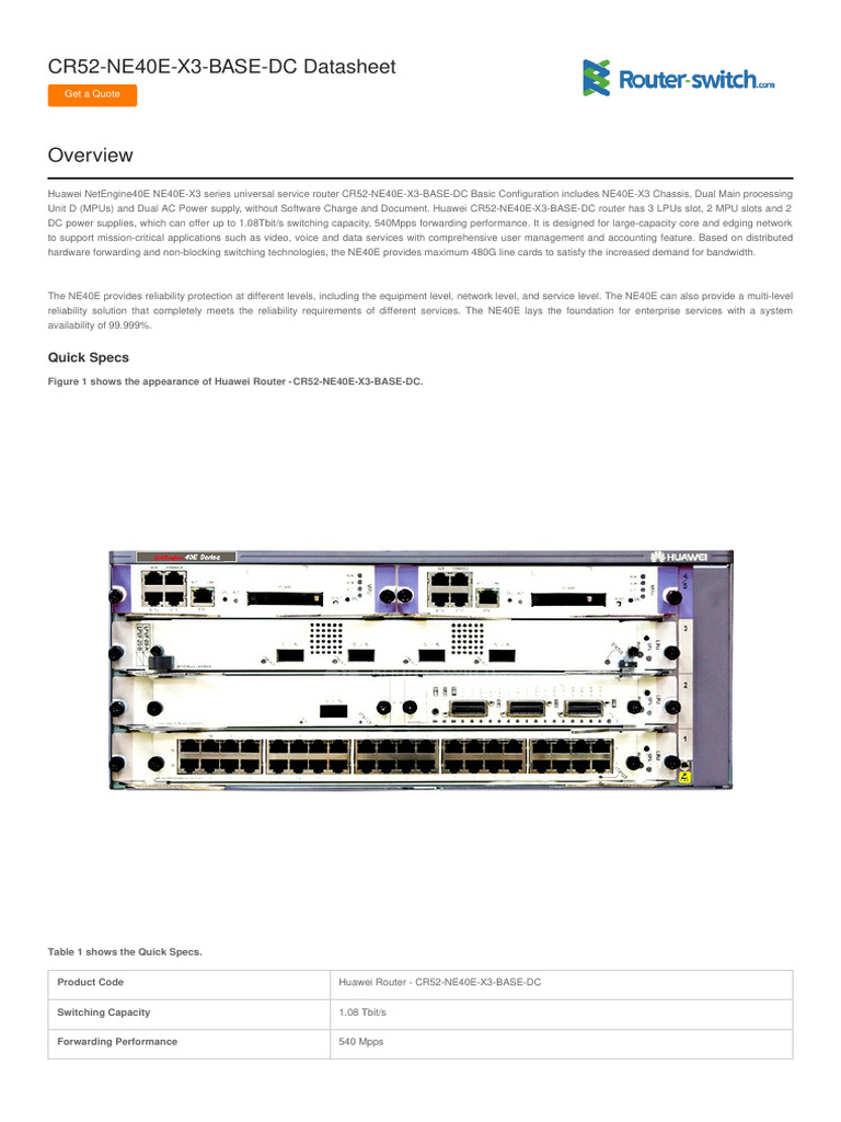 cr52 Ne40e x3 Base DC Datasheet | PDF | I Pv6 | Virtual Private Network