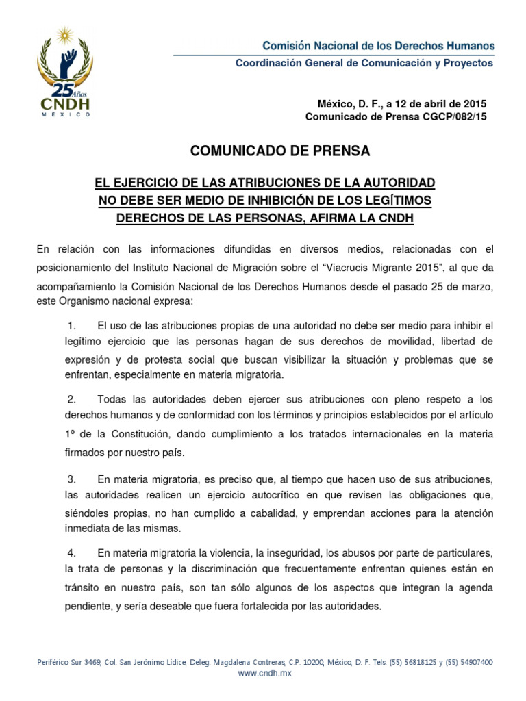 Com 2015 082 | PDF | Etica social | Derechos humanos