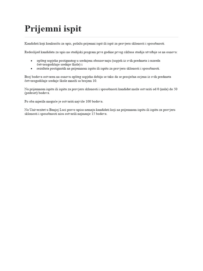 Prijemni Ispit | PDF