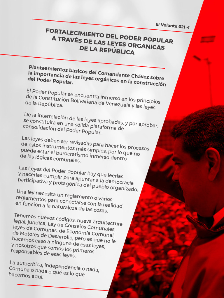 Volante 021. Fortalecimiento Del Poder Popular A Través de Las Leyes ...