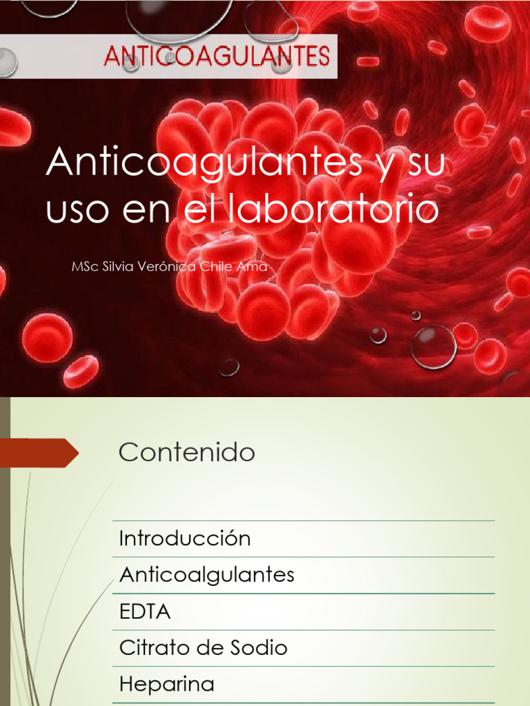Anticoagulantes en Laboratorio Clínico | PDF | Coagulación | Sangre