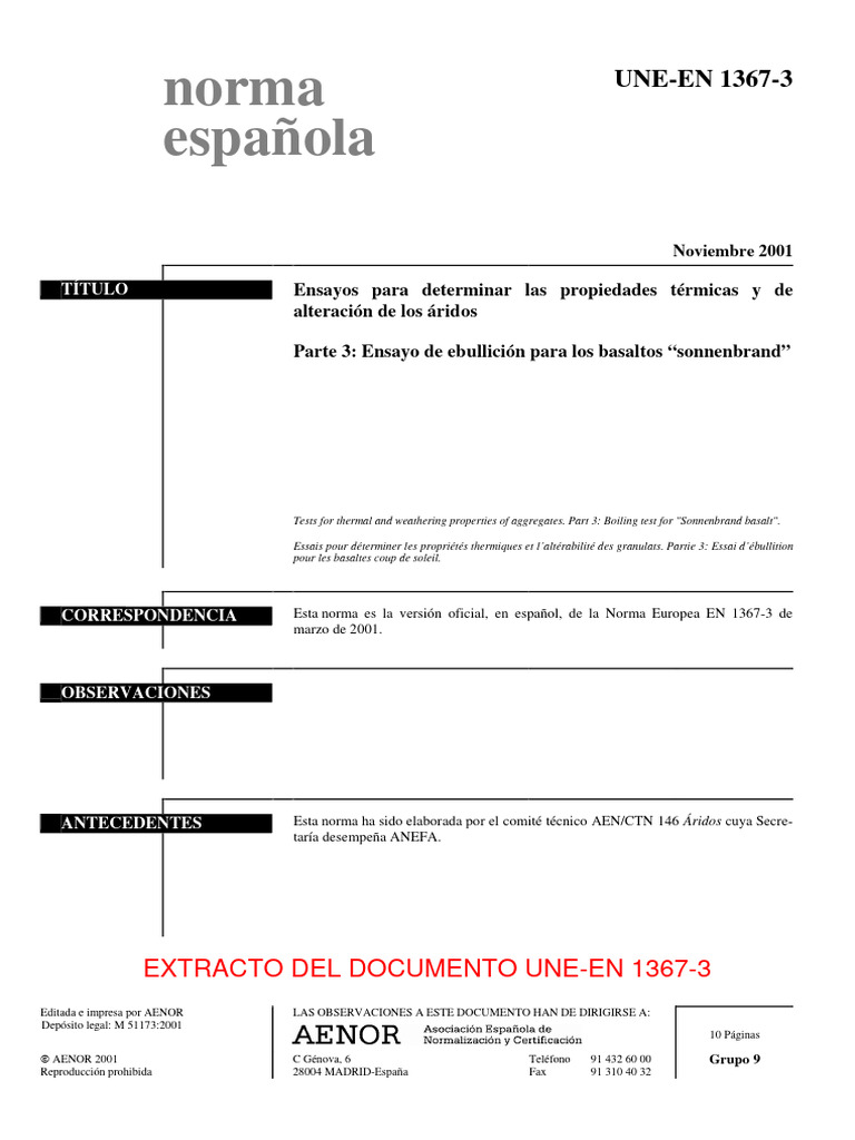 Ensayo de ebullición para basaltos | PDF