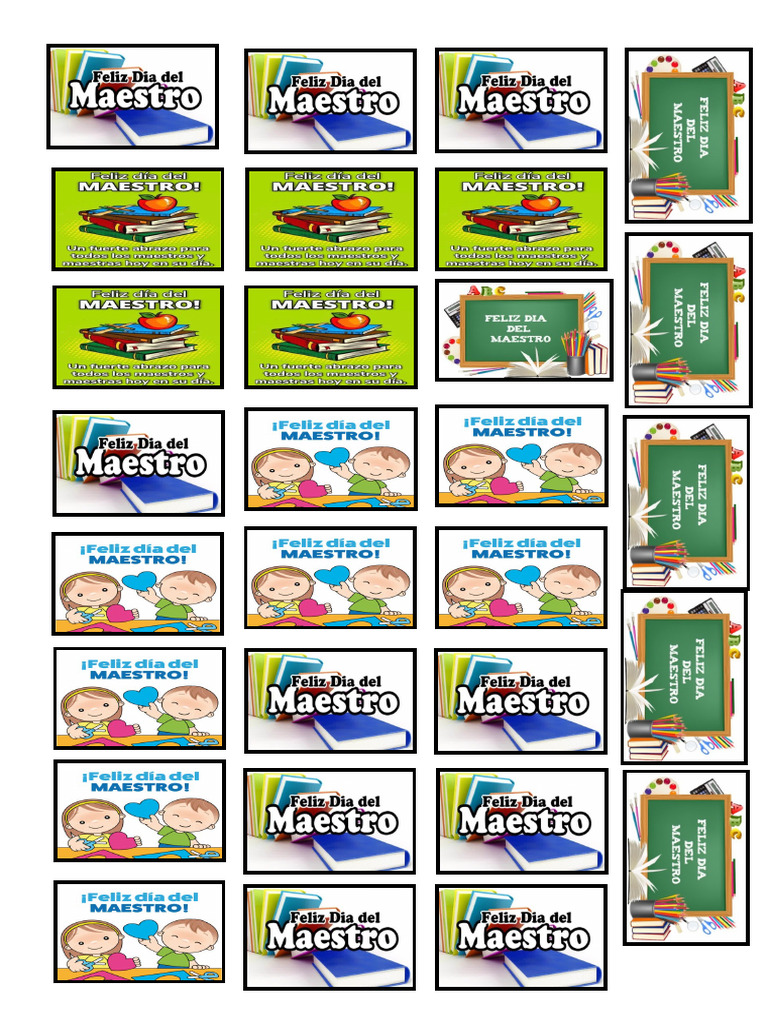 Dia Maestro Tarjeticas Pdf