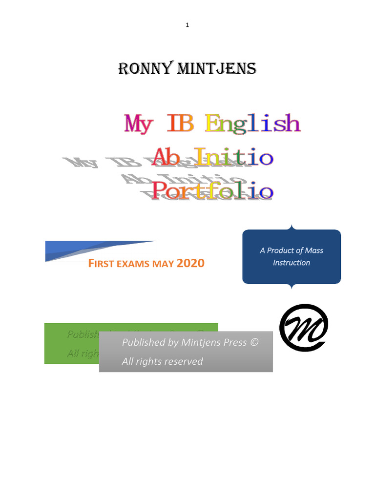 English Ab Initio Portfolio - Sample | PDF | Reading Comprehension ...