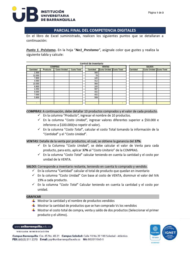 Parcial Microsoft Excel | PDF