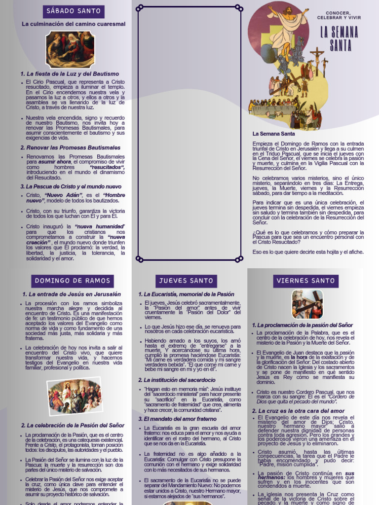 Trip Semana Santa (Trípticos) | PDF | Pascua de Resurrección | eucaristía
