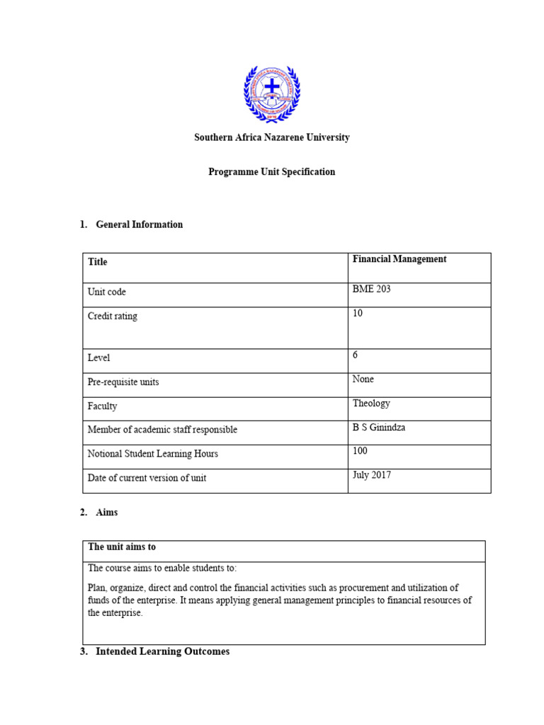 Financial Management Course Outilne | PDF | Capital Budgeting | Capital ...