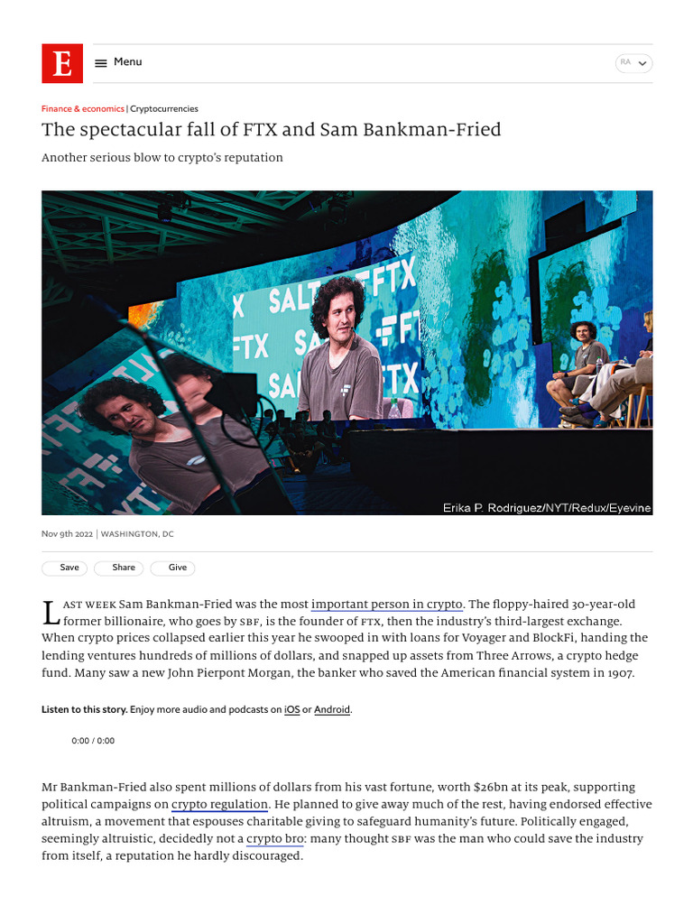 The Spectacular Fall of FTX and Sam Bankman-Fried - The Economist | PDF | Cryptocurrency ...