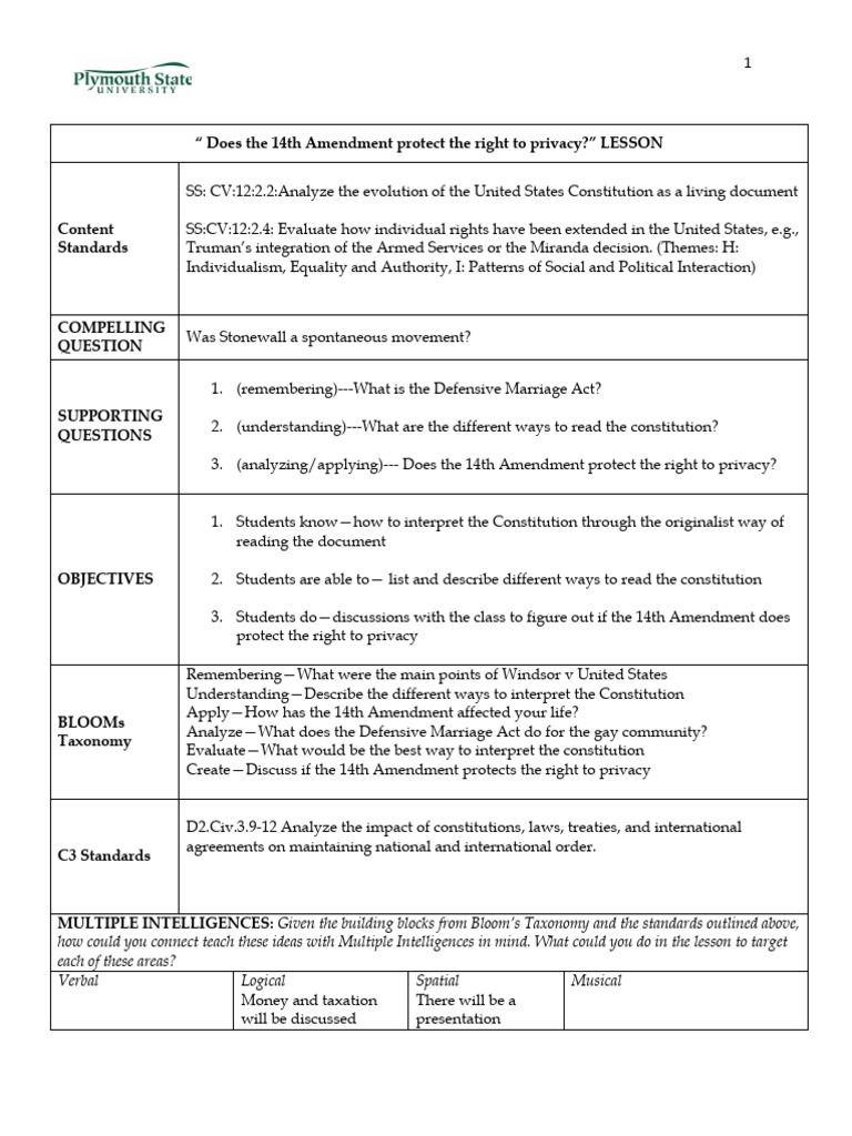 Dynamic Lesson Plan Template-3 Day 3 1 | PDF | Privacy | Right To Privacy