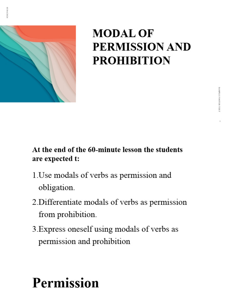 Modal of Permission and Prohibition | PDF | Verb | Syntax