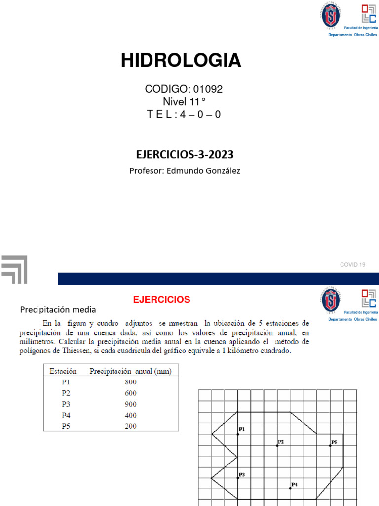 Ejercicios 03 2023 | PDF | Reservorio | Precipitación
