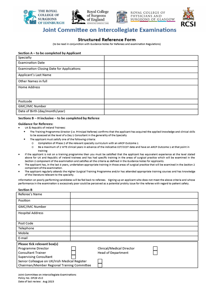 OP29 Structured Reference Form | PDF | Social Programs | Medicine