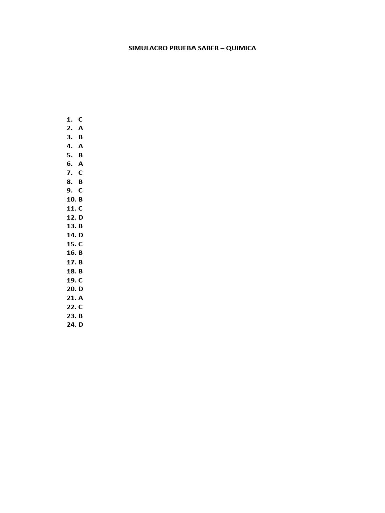 Simulacro Prueba Saber | PDF