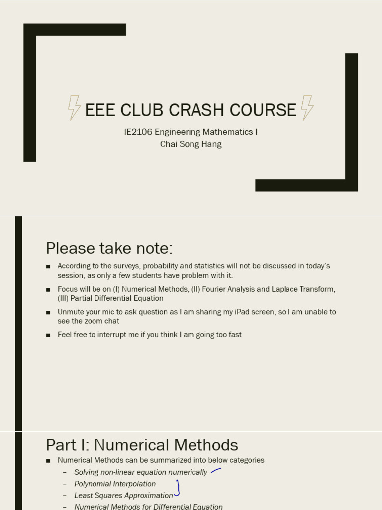 IE2106 Engineering Math I Crash Course | PDF | Numerical Analysis ...