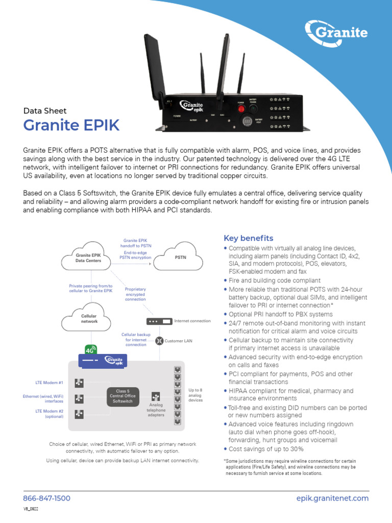Granite EPIK LTE Modem Overview | PDF | Computer Network | Modem