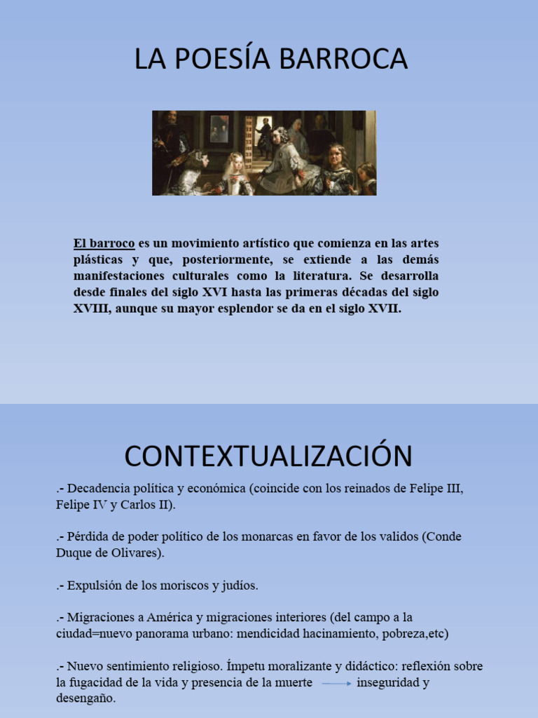 La Poesía Barroca: Contexto y Estilos | PDF | Barroco