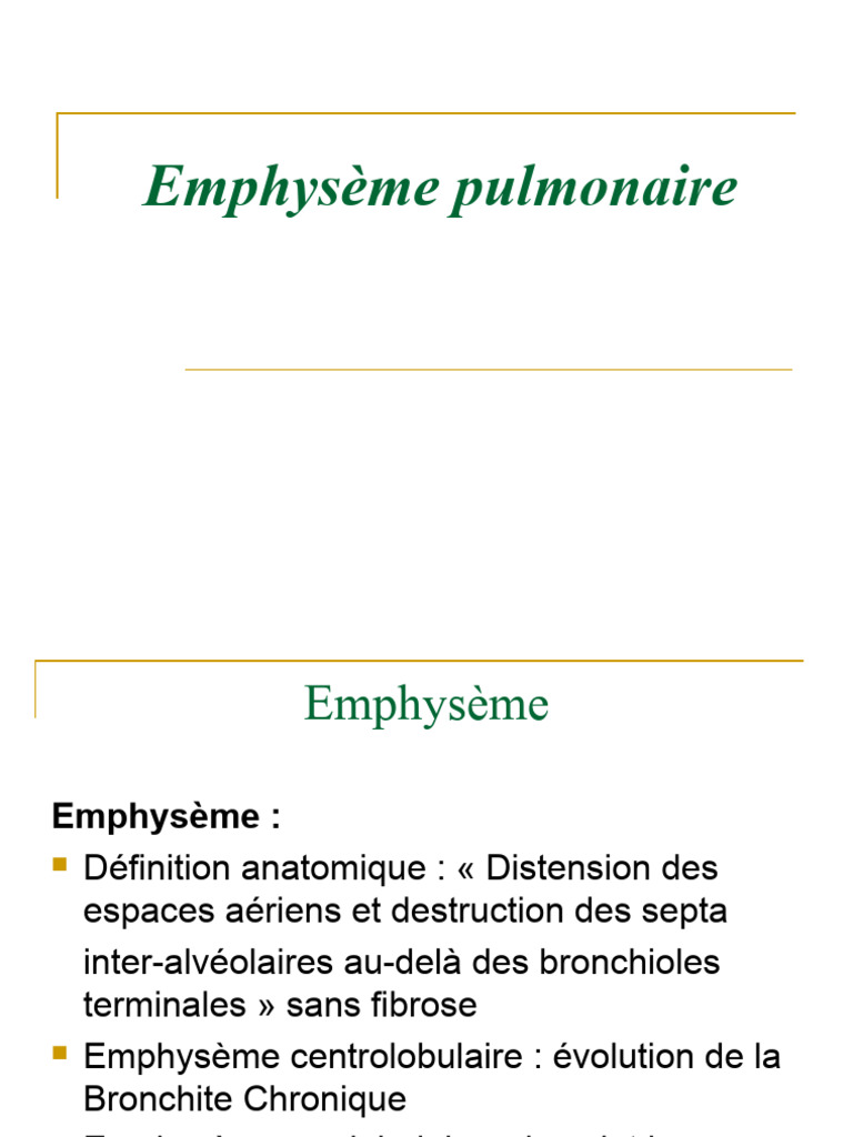 Emphysème Pulmonaire | PDF | Poumon | Maladies et troubles