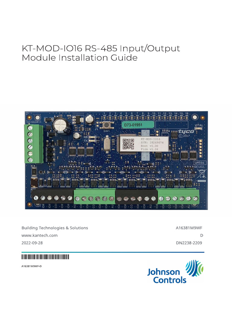 Ig Kantech Kt-Mod-Io16 A16381m9wf-D | PDF