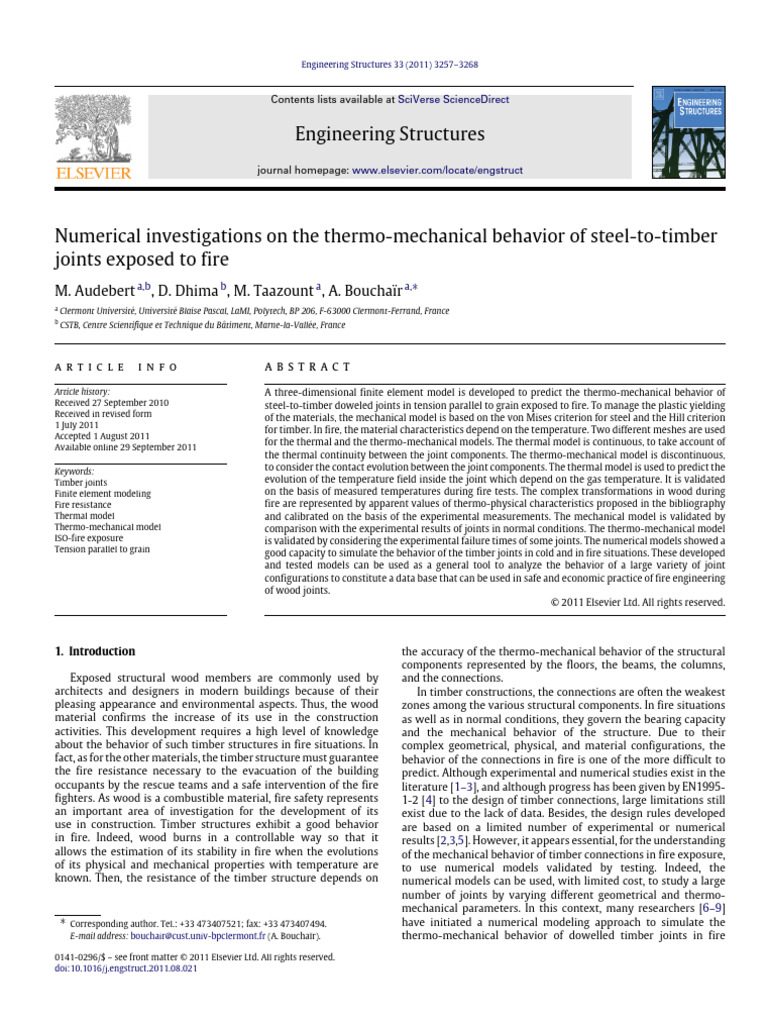 Numerical investigations on thermo-mech behavior of steel-to-timber ...