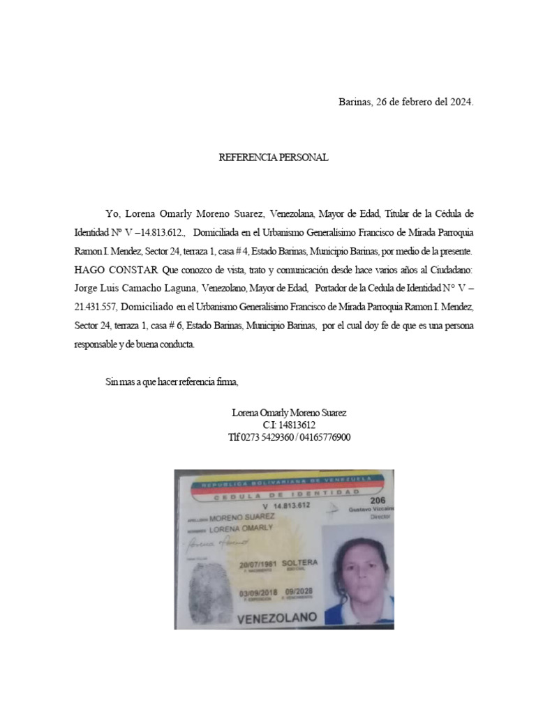 Referencia Personal | PDF