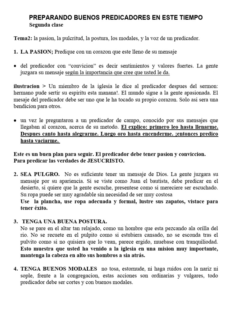 Clase 2 Preparando Buenos Predicadores en Este Tiempo | PDF | Jesús ...