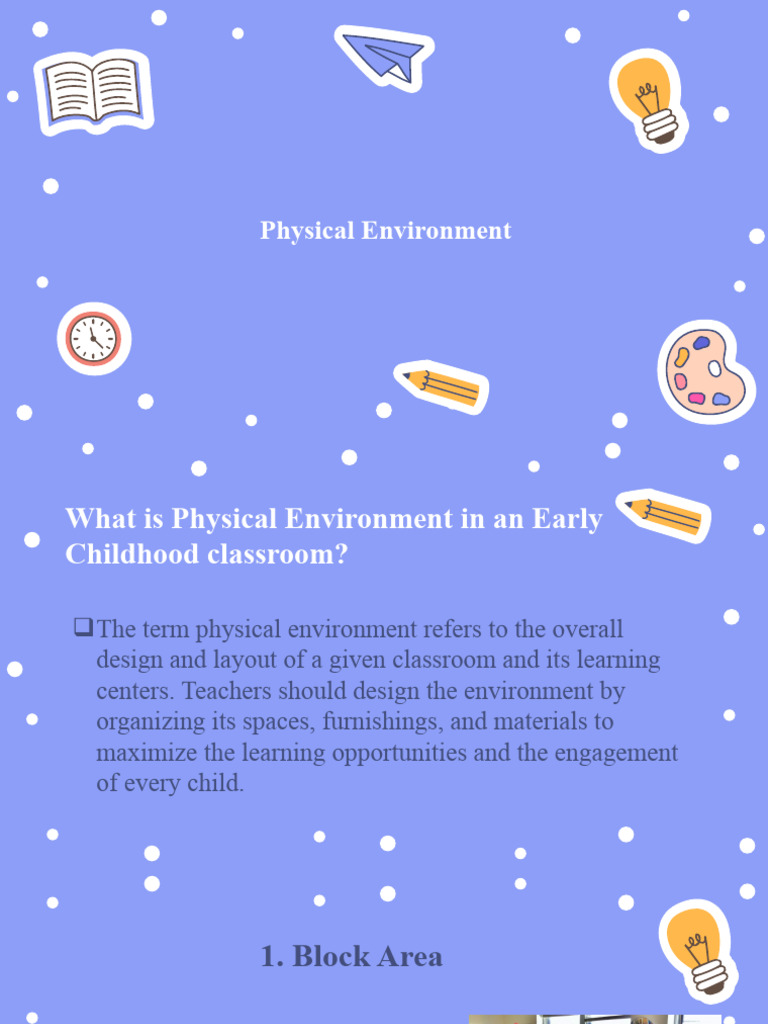 Physical Environment | PDF | Preschool | Classroom