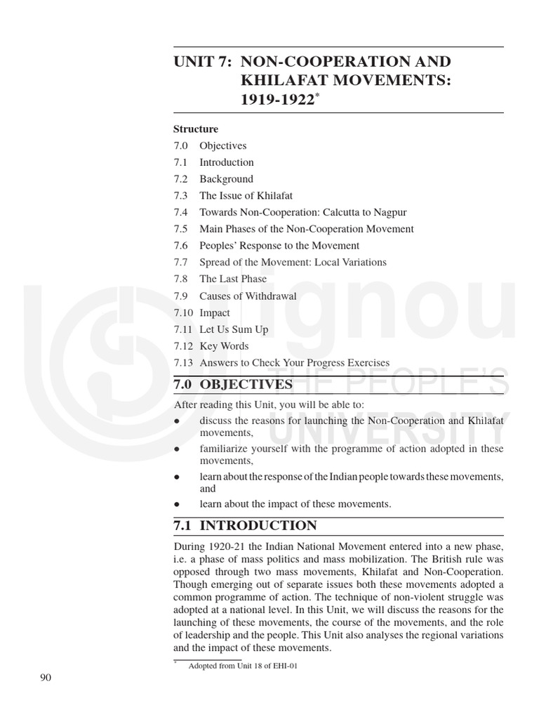 Non-Cooperation Movement Overview | PDF | Mahatma Gandhi | British Raj