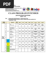 Individual Class Program SY 2024 2025 - Revised | PDF