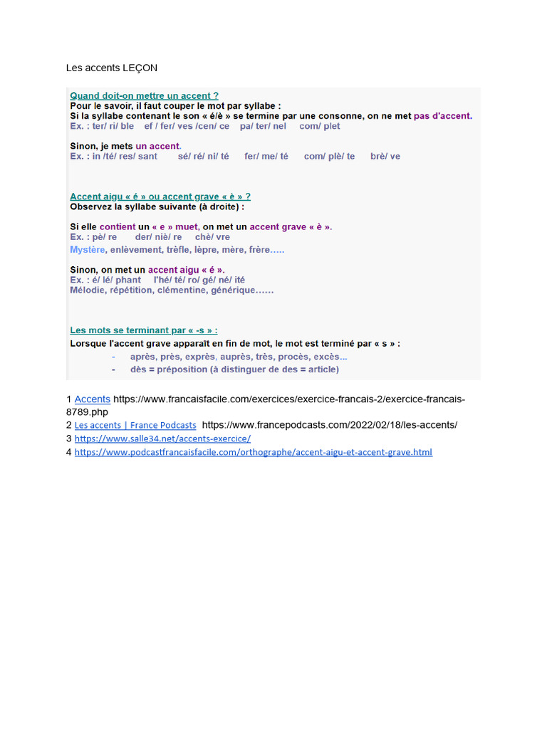 Understanding French Accents Guide | PDF | Foreign Language Studies