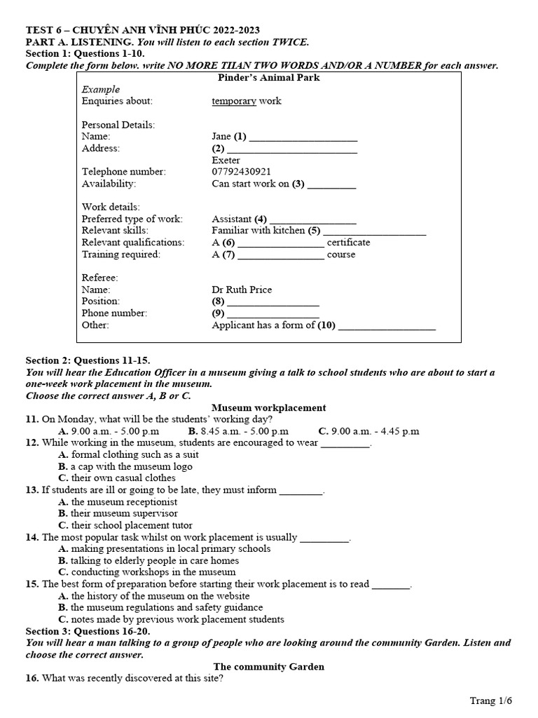 Vĩnh Phúc English Test 2022-2023 | PDF | World Trade Organization ...