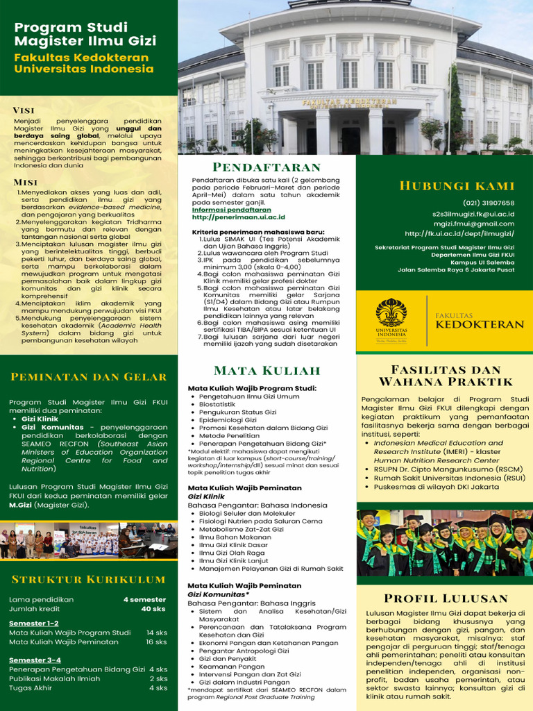 Brosur Program Studi Magister Ilmu Gizi 1 Halaman | PDF