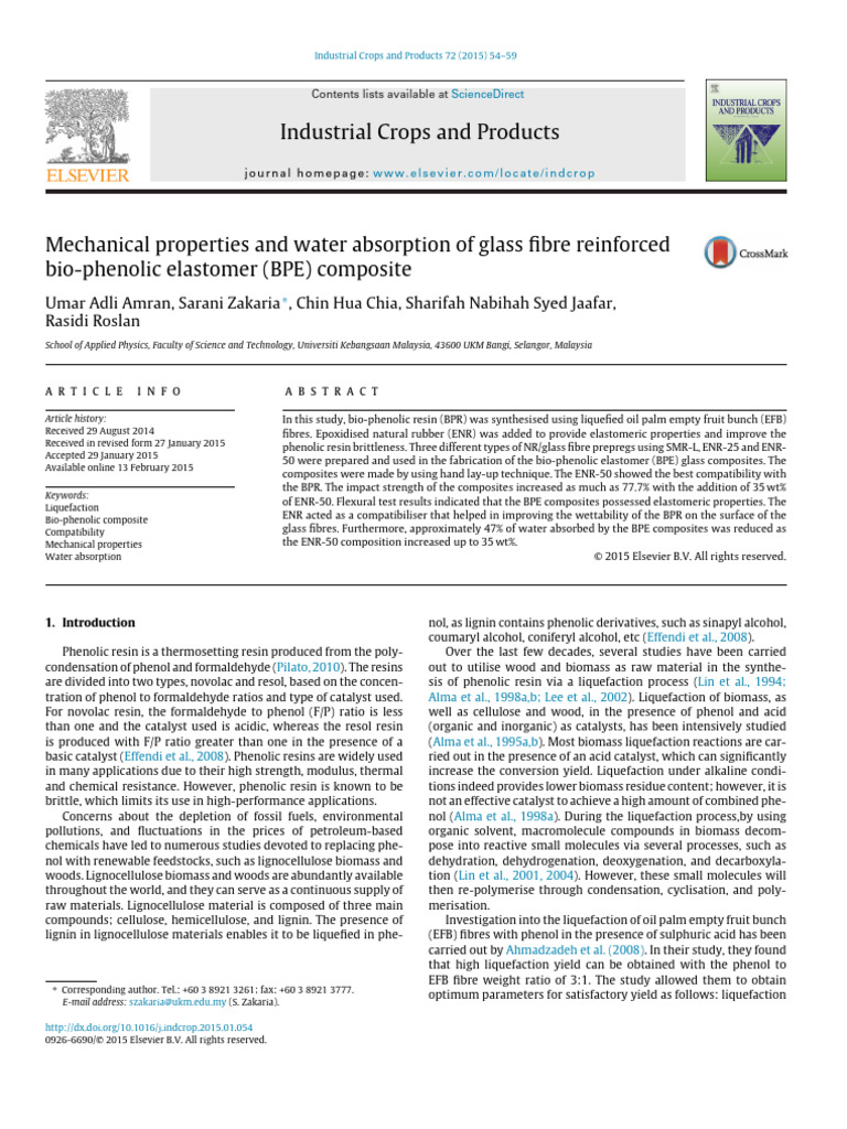 Mechanical Properties and Water Absorption of Glass Fibre Reinforced ...