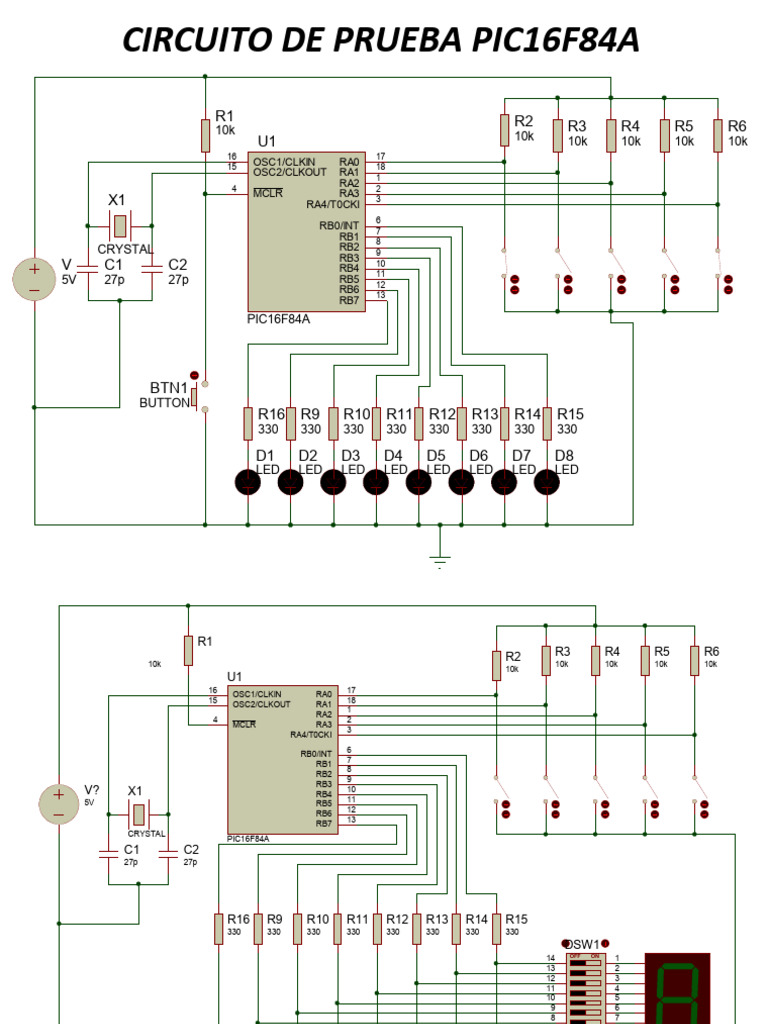 Circuito de Prueba Pic 16f84a | PDF