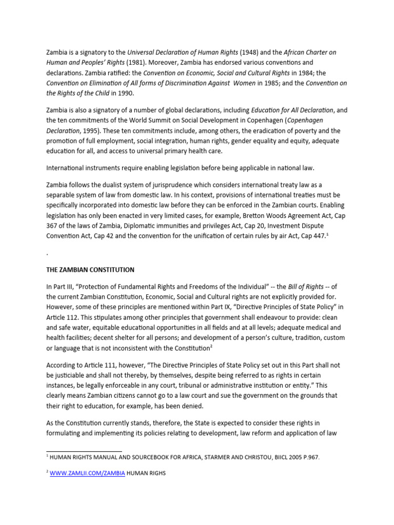 Zambia's Human Rights Challenges | PDF | Human Rights | Children's Rights