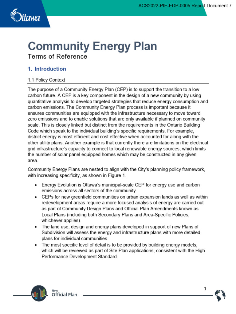 community_energy_plan_tor_en | PDF | Renewable Energy | Climate Change ...