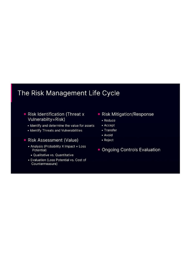 risk mgmt life cycle Domain 1 | PDF