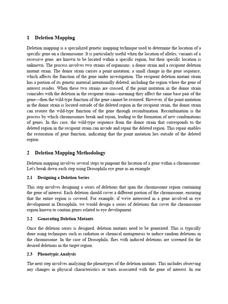Deletion Mapping Pdf Mutation Gene