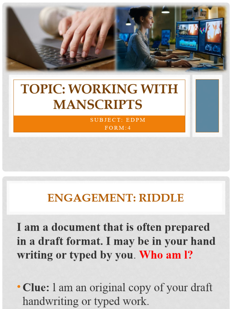 EDPM Working With Manscripts | PDF | Paragraph | Document