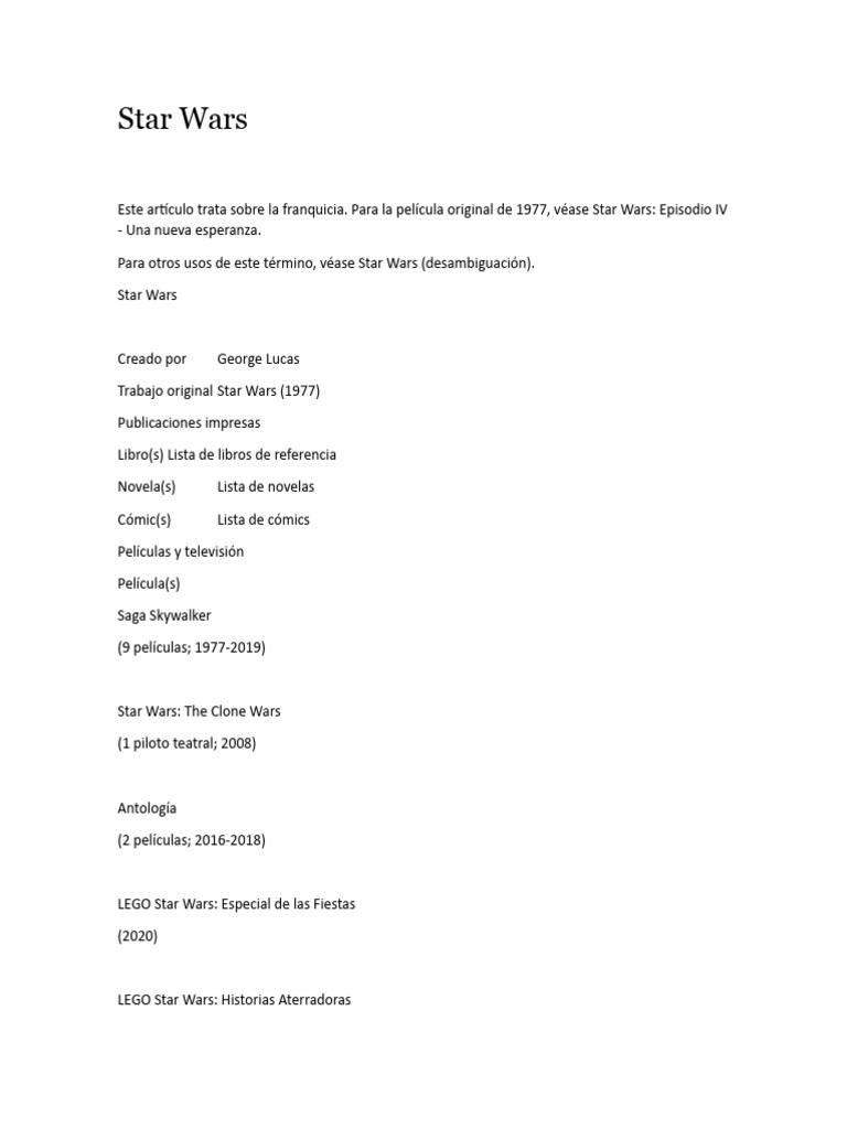 Star Wars | PDF | Guerra de las Galaxias | Jedi