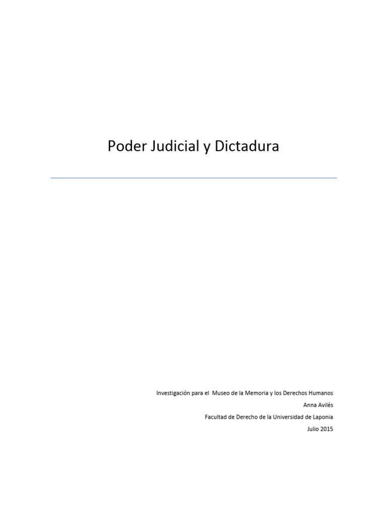 Poder Judicial y Dictadura Anna Avilés | PDF | Habeas corpus | Apelación