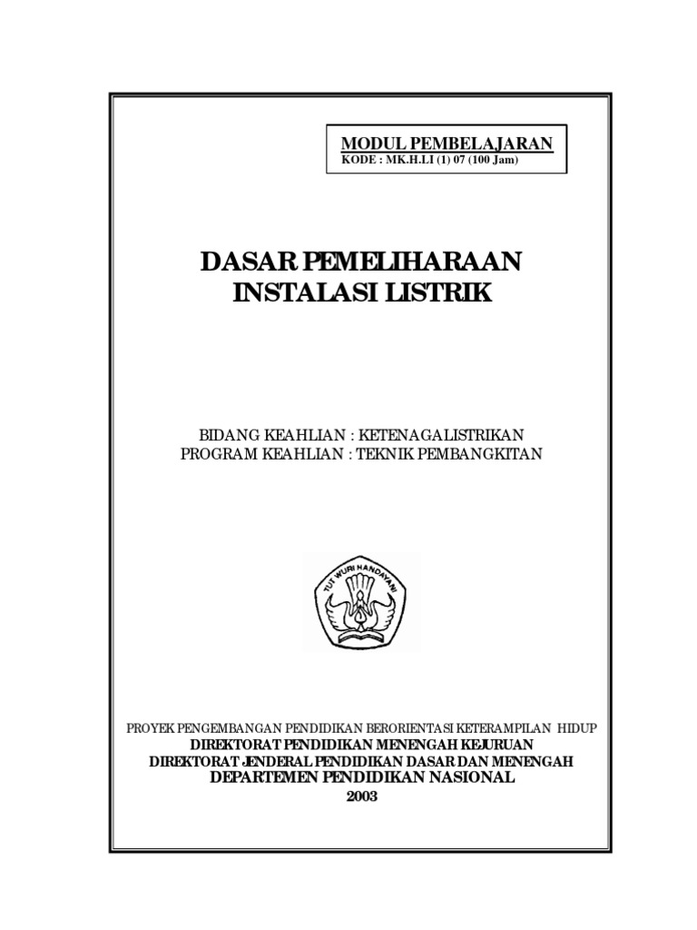 Dasar Pemeliharaan Instalasi Listrik Dir | PDF | Teknologi & Rekayasa