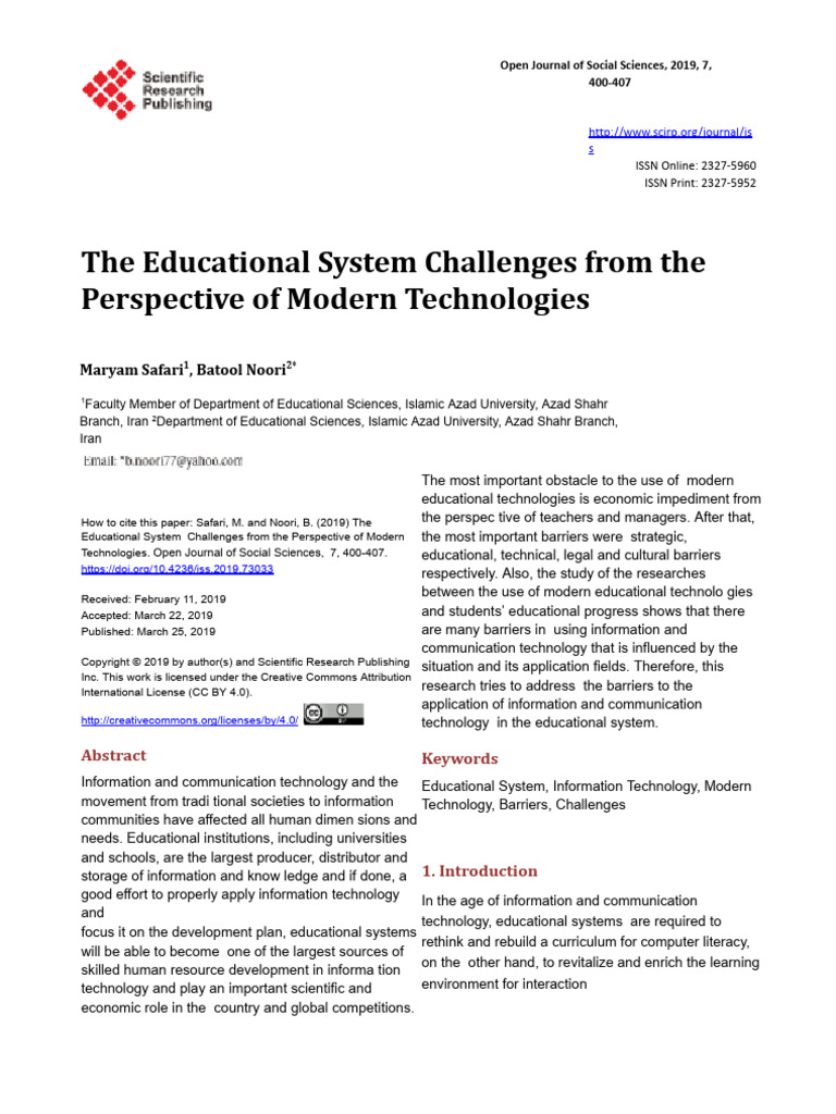 The Educational System Challenges From | PDF | Information And ...